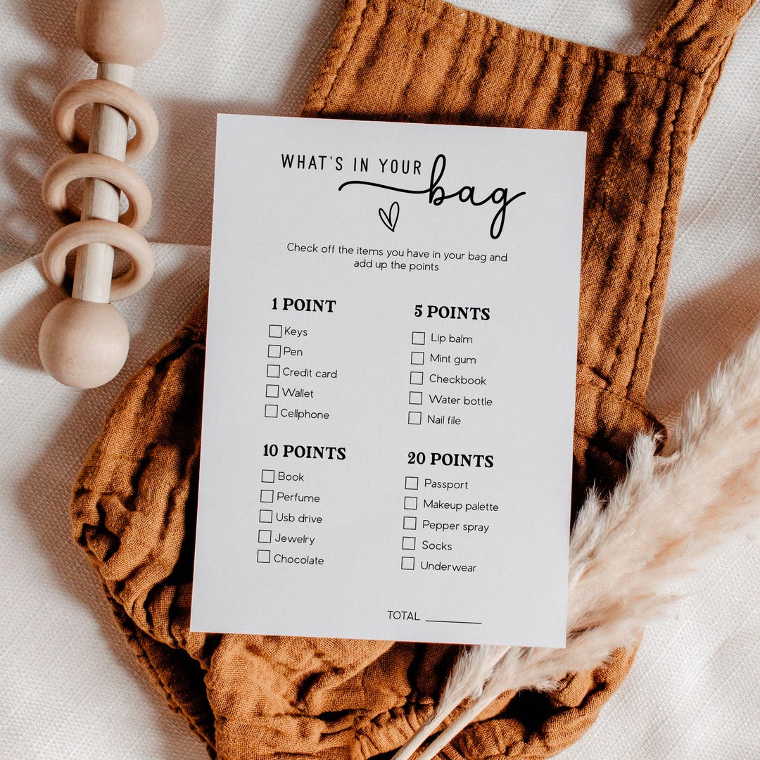 Editable Whats in Your Bag Game, Minimalist Guessing Game, Modern ...