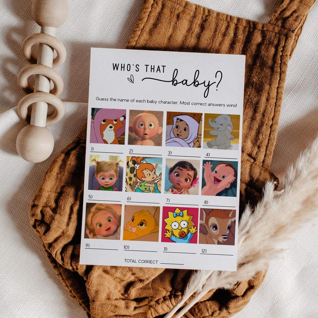 Editable Who is That Baby Game, Minimalist Guessing Game With Answer ...