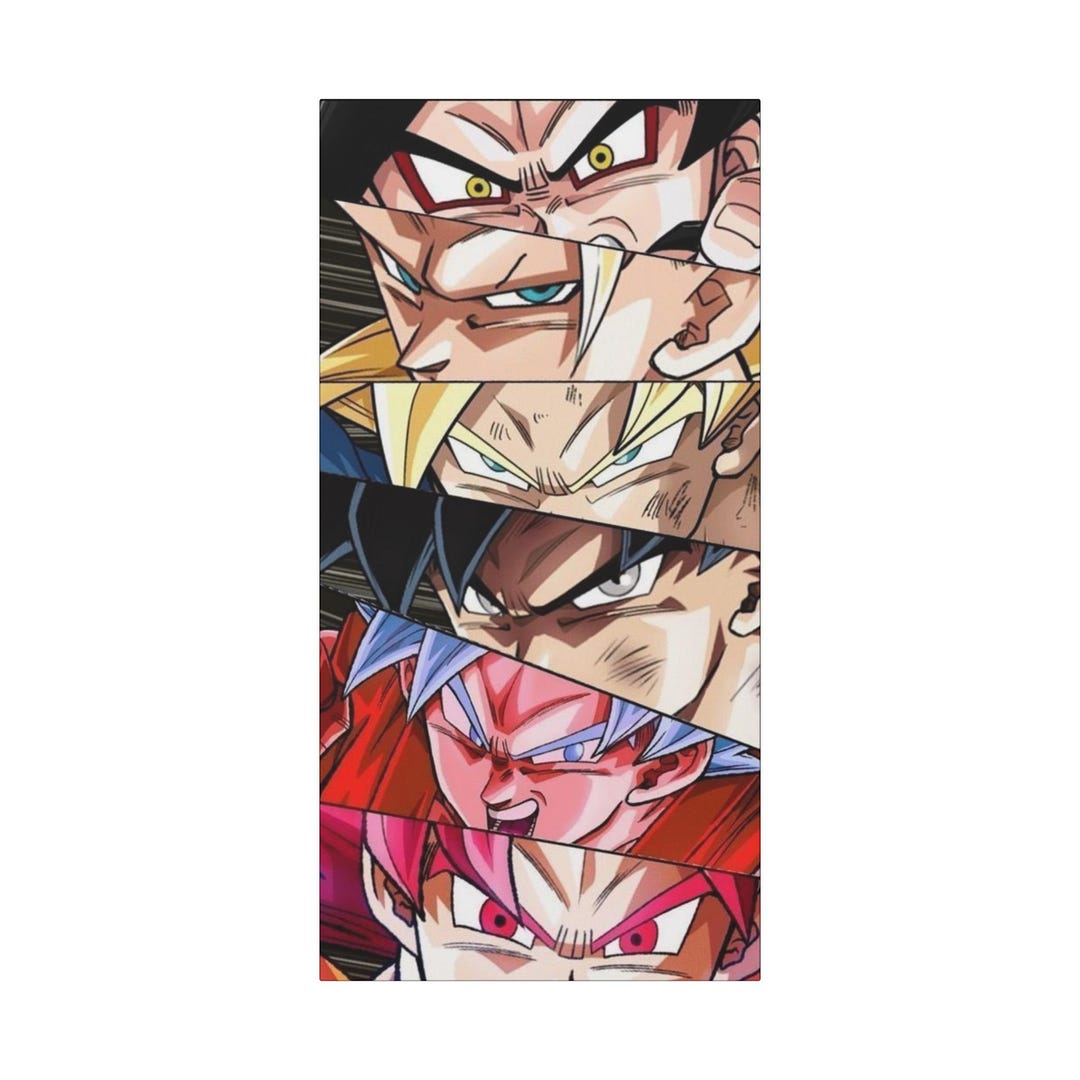 Canvas Print, Dragon Ball Fans, Goku Transformations, Matte Wall Art ...