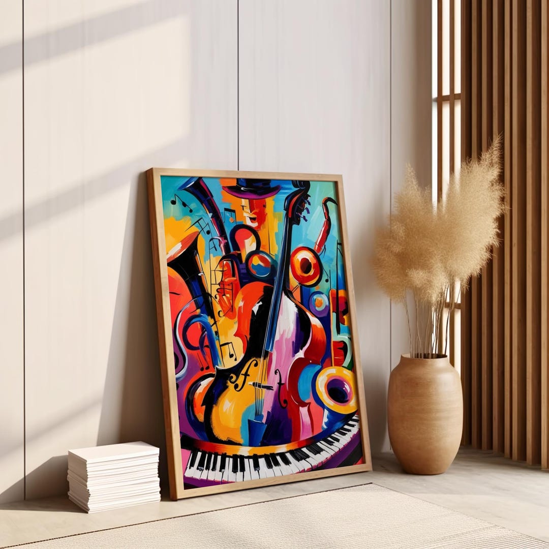 Abstract Wall Art Music | Colorful Music Poster Wall Decor | Gift for ...
