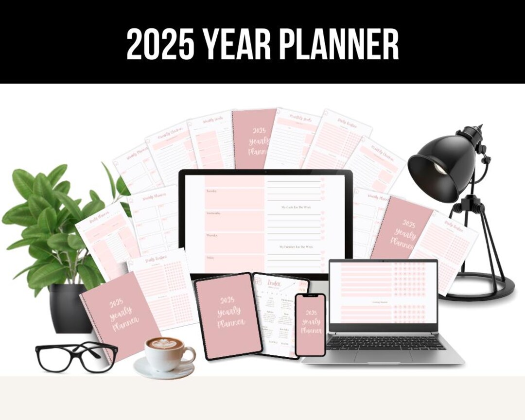 Digital Year Planner Soft Pink Design Year Planner for Ipad/good Notes ...