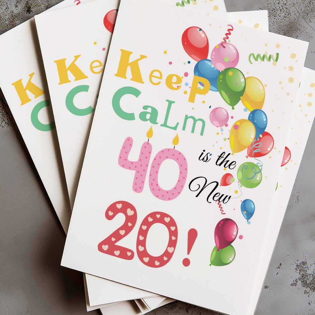 Birthday Card 40th Year | Happy Birthday 40 Years | Birthday Card for ...