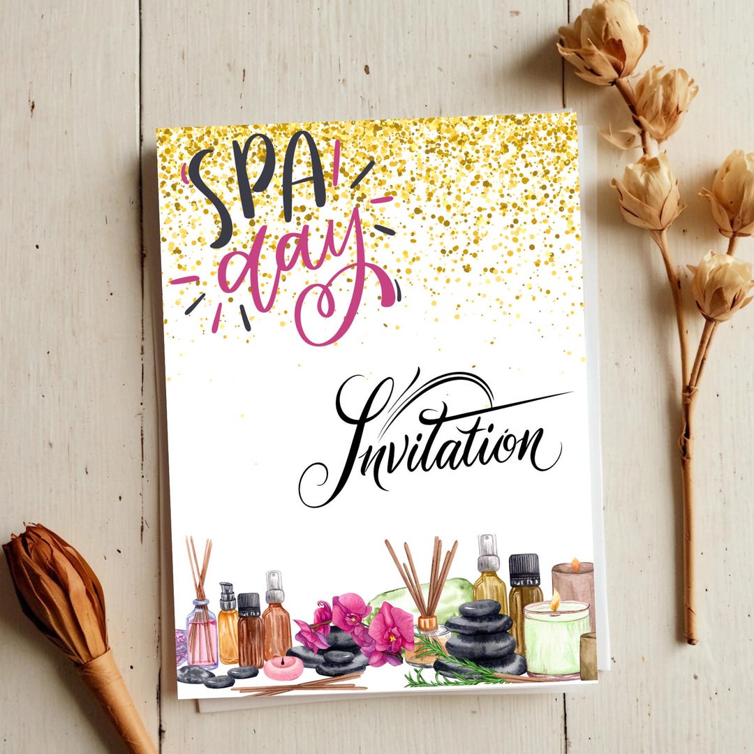Digital Spa Day Invitation Luxury Wellness Day Invitation Relaxing Spa ...