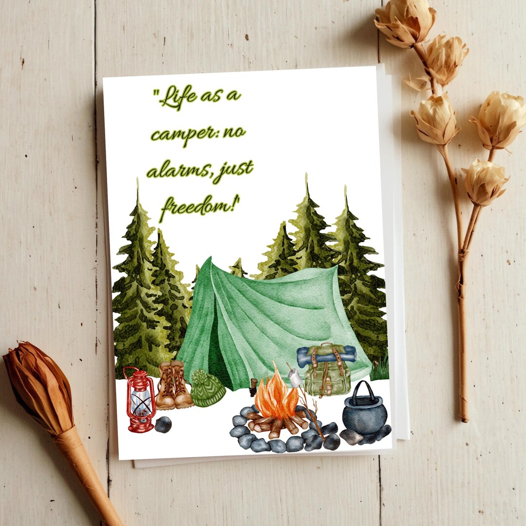 Printable Retirement Card Retirement Gift Camping Lover Retirement ...