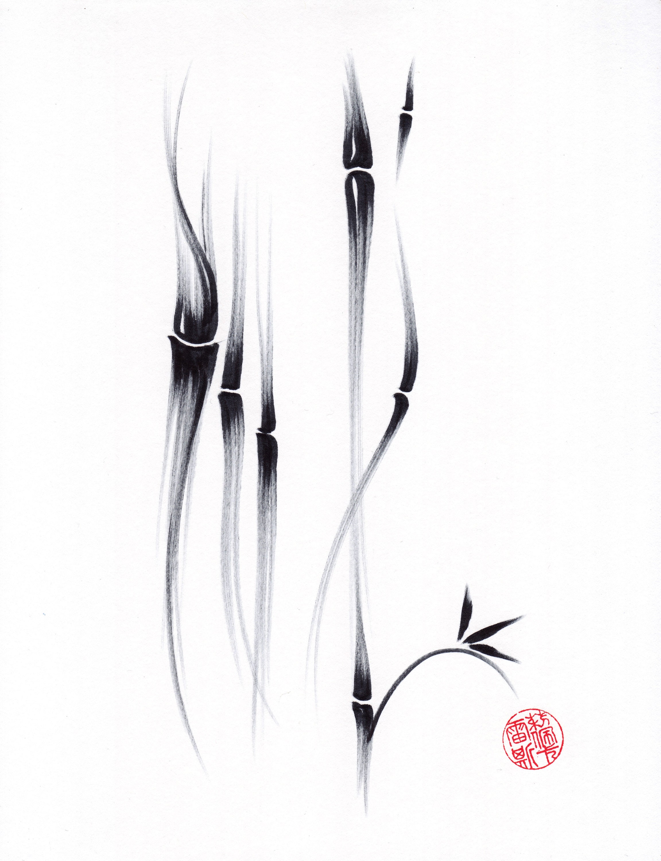 One Stroke Ink Painting