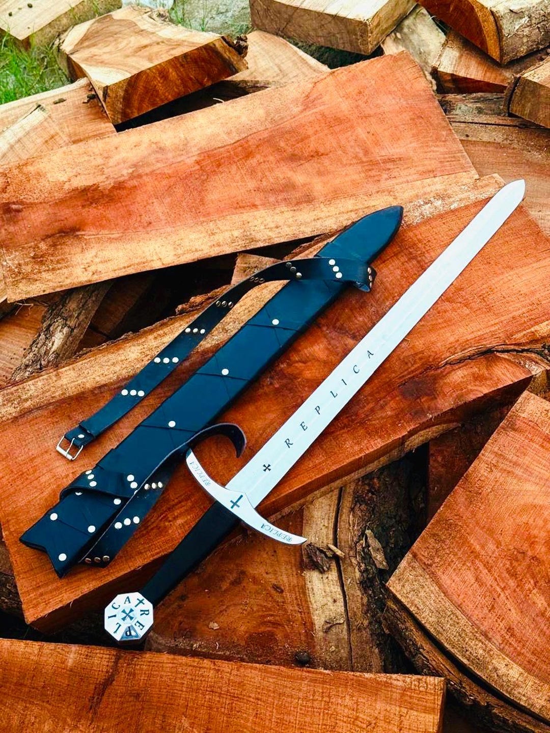 Custom Handmade Knights Templar Sword , Medieval Replica Sword With ...