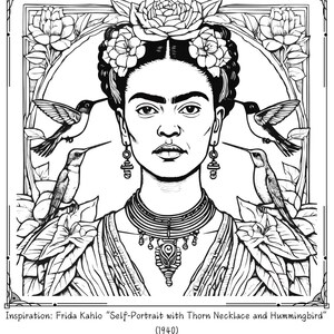 25 Coloring Pages for Adults Famous Women Artists instant Download PDF ...