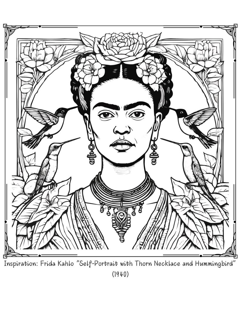 25 Coloring Pages for Adults Famous Women Artists instant Download PDF ...