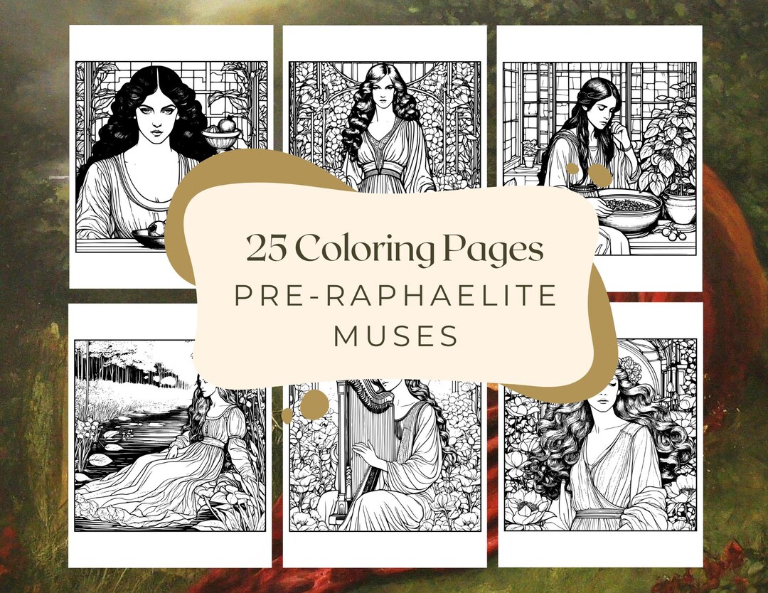 25 Coloring Pages for Adults - Pre-raphaelite Muses From Art History ...