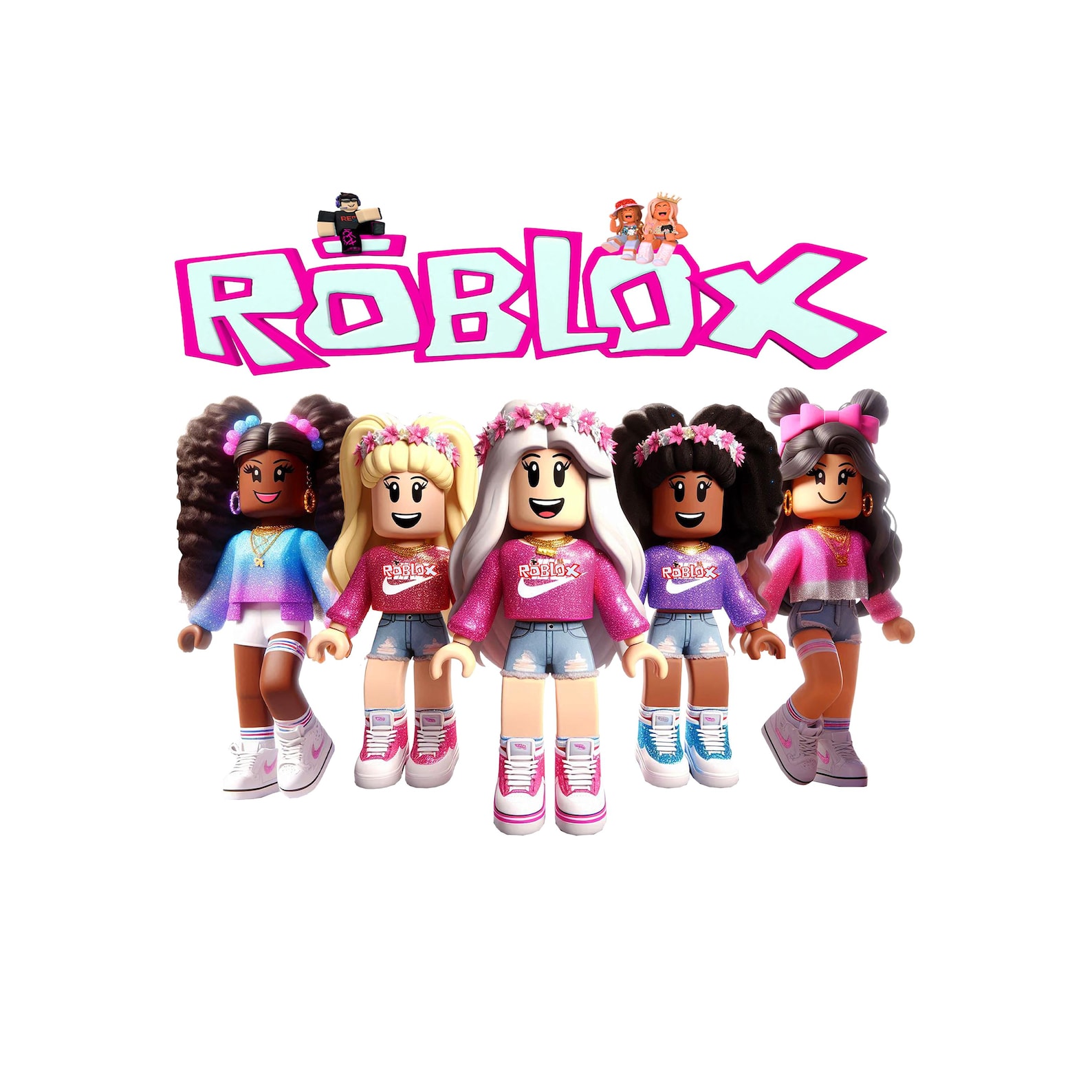 Gang Roblox Girls Png, Friends Roblox Girls Sublimation Png Roblox 5 ...
