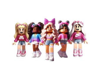 Gang Roblox Girls Png, Friends Roblox Girls Sublimation Png Roblox 5 ...