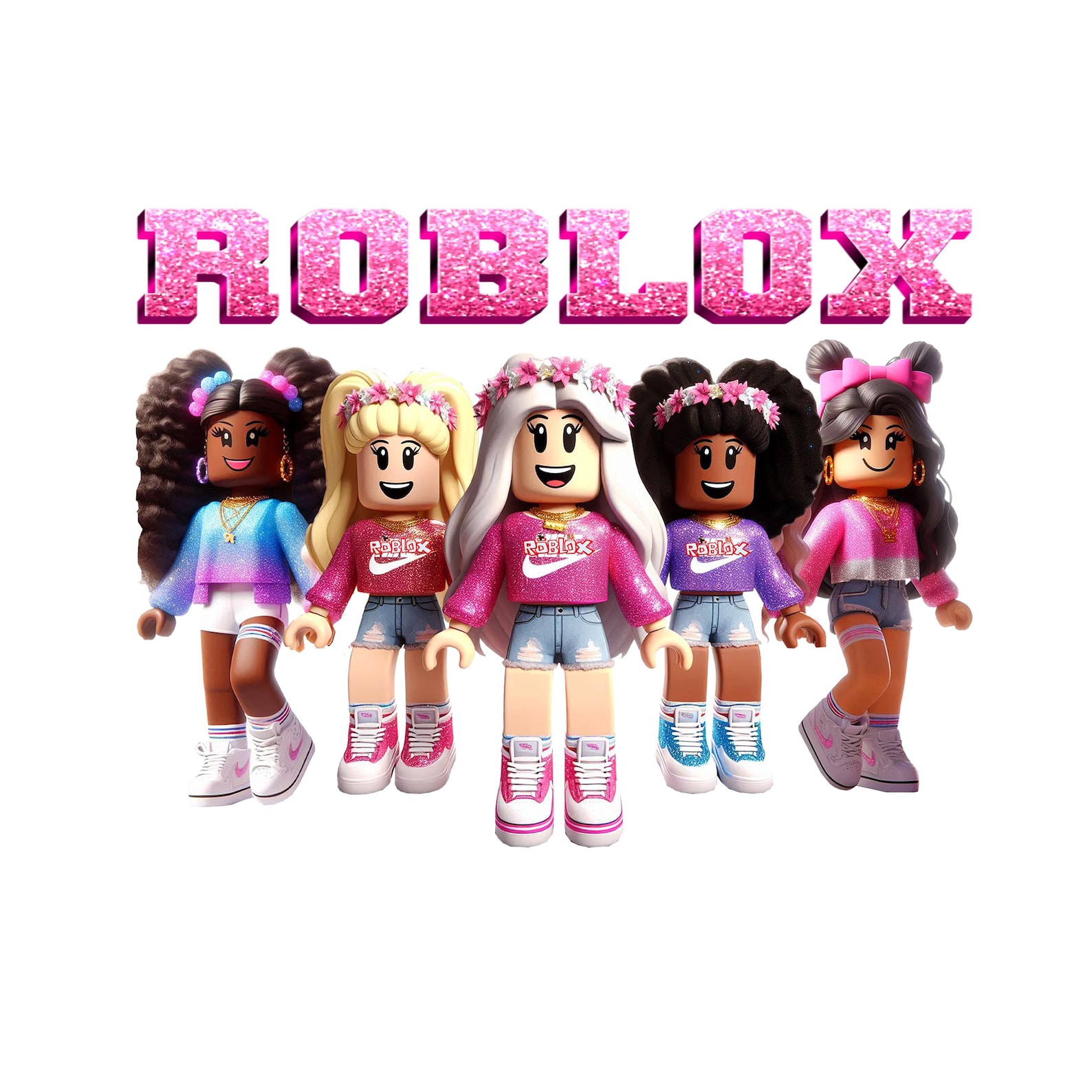 Pink Roblox Girls Png,roblox Girls Sublimation Png Roblox 5 Designs ...