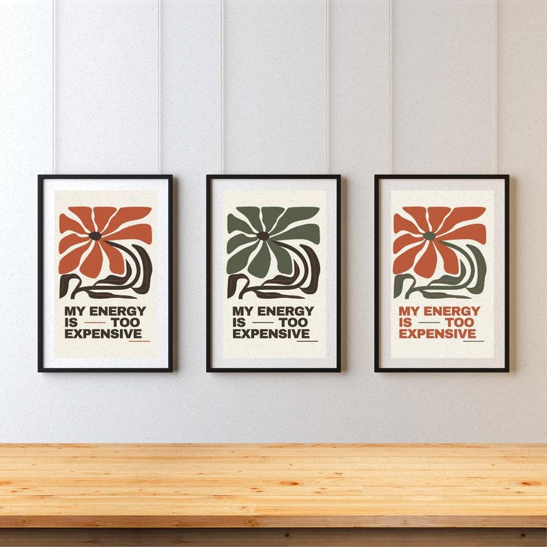 My Energy is Too Expensive Poster | Affirmation Art Print (digital ...