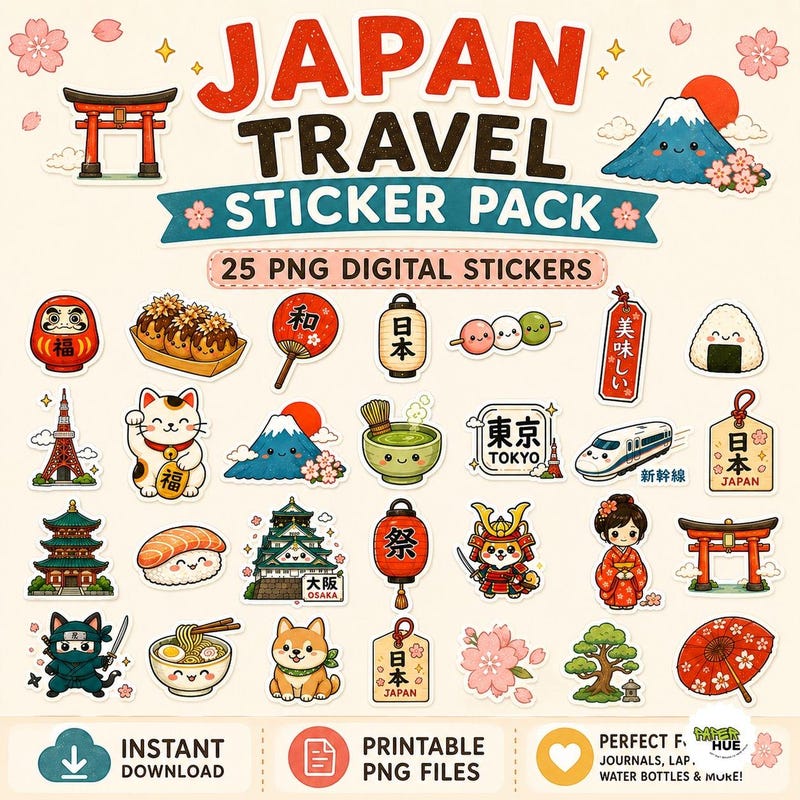 Japanese Stickers Sakura - Etsy
