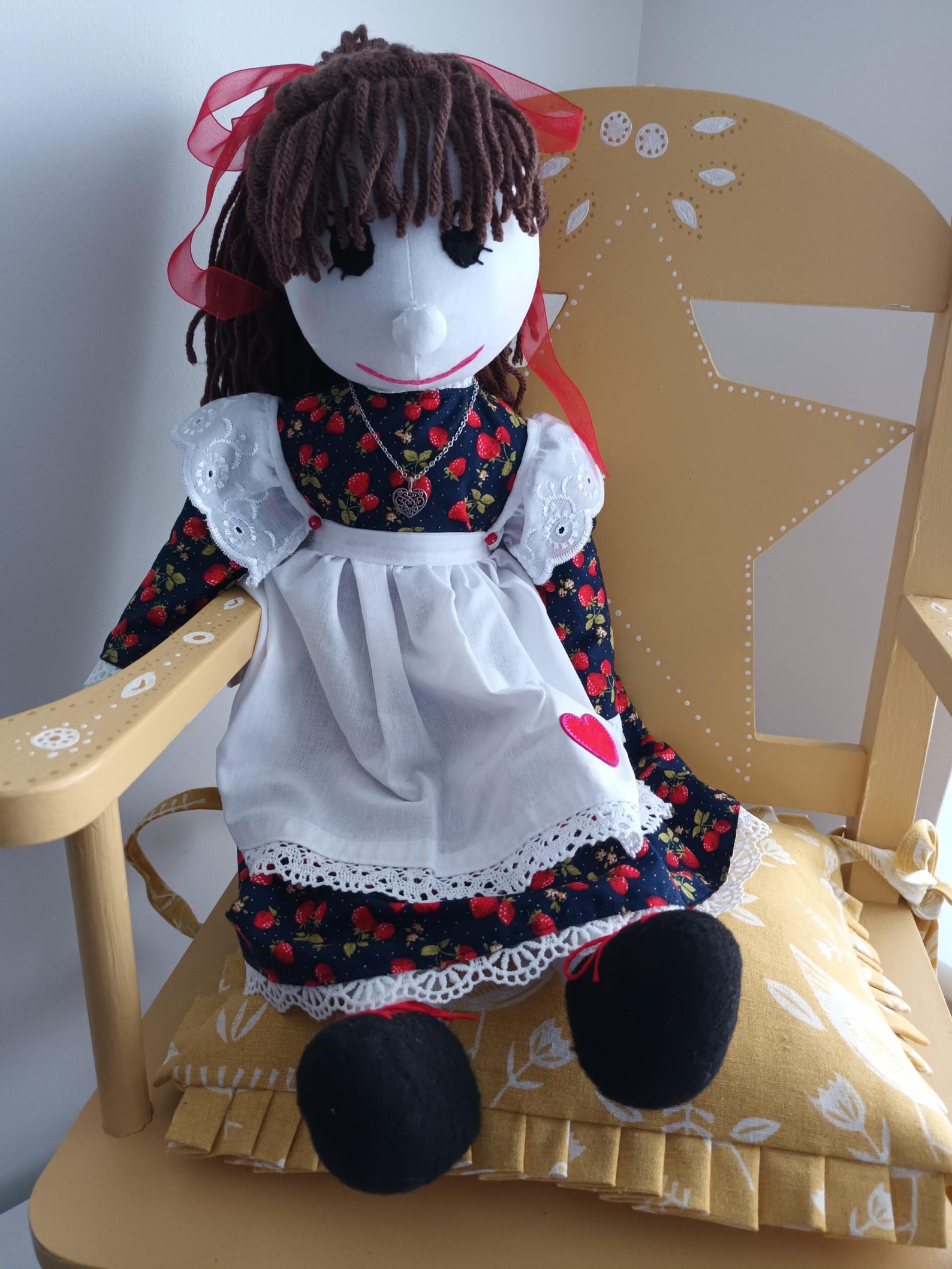 Handmade Strawberry Ragdoll: Traditional Style Doll With Removable ...