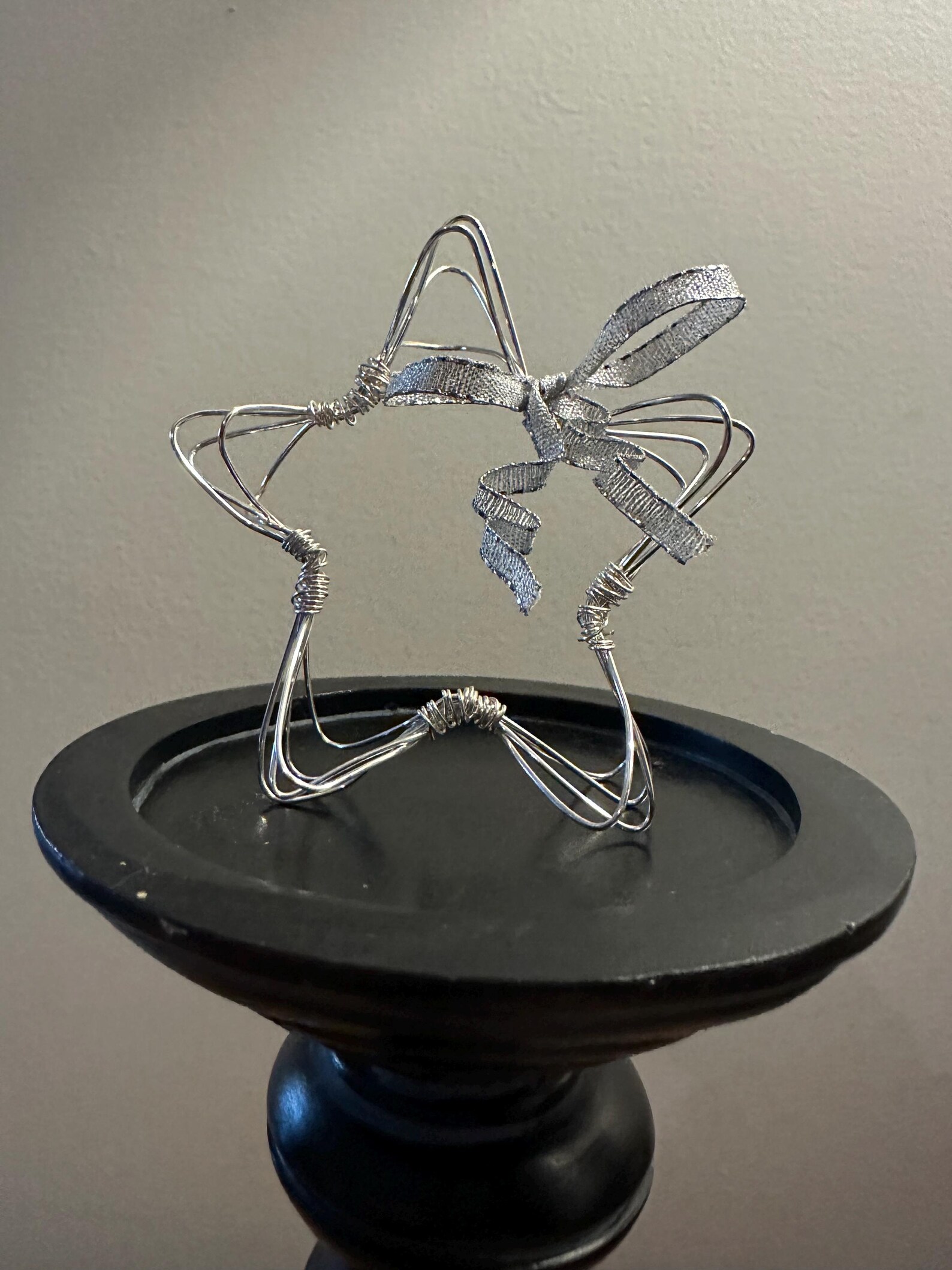 SILVER -copper Wire Star Ornaments - Set of 6 - Etsy
