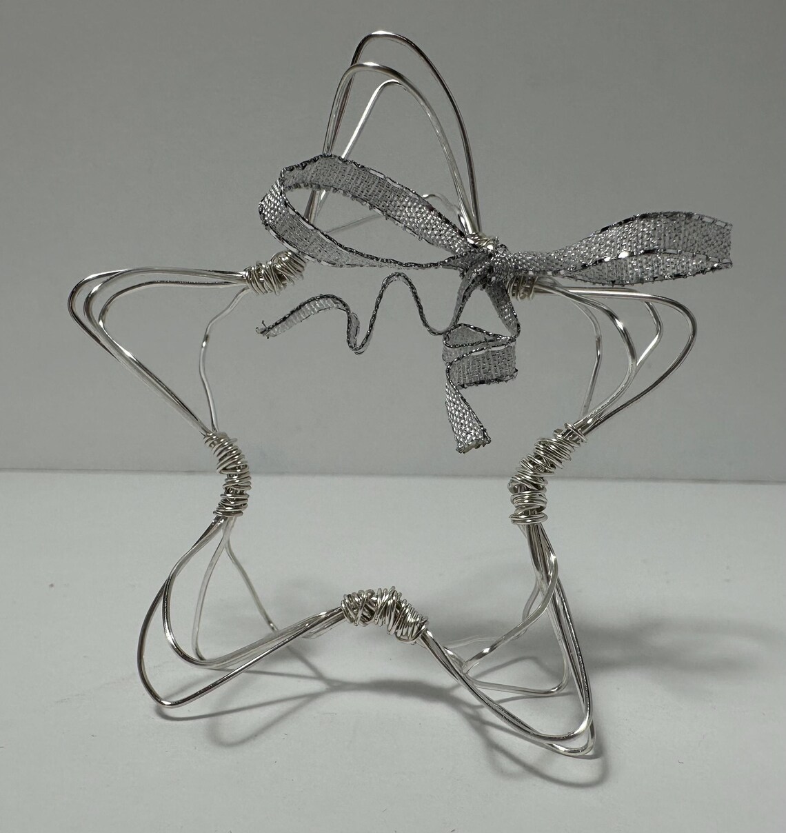 SILVER -copper Wire Star Ornaments - Set of 6 - Etsy