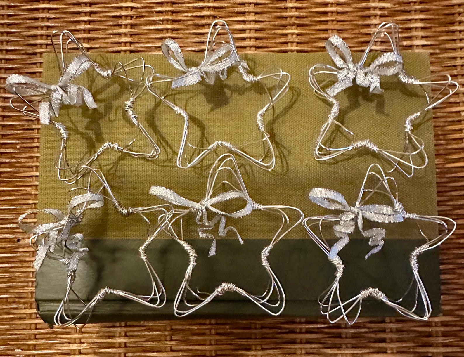 SILVER -copper Wire Star Ornaments - Set of 6 - Etsy