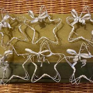 SILVER -copper Wire Star Ornaments - Set of 6 - Etsy
