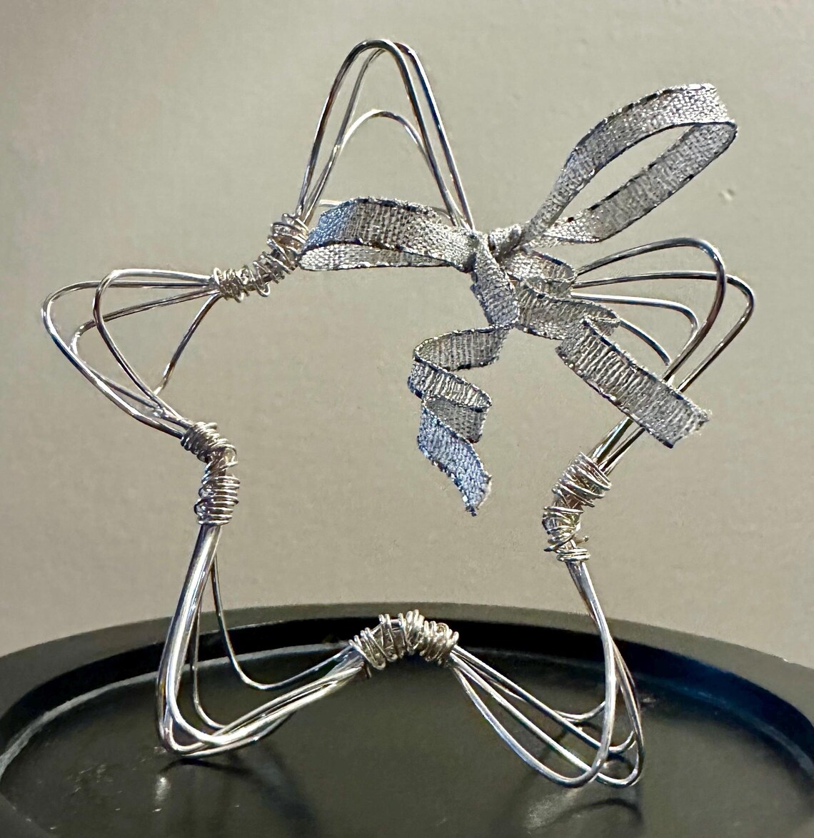 SILVER -copper Wire Star Ornaments - Set of 6 - Etsy