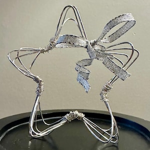 SILVER -copper Wire Star Ornaments - Set of 6 - Etsy