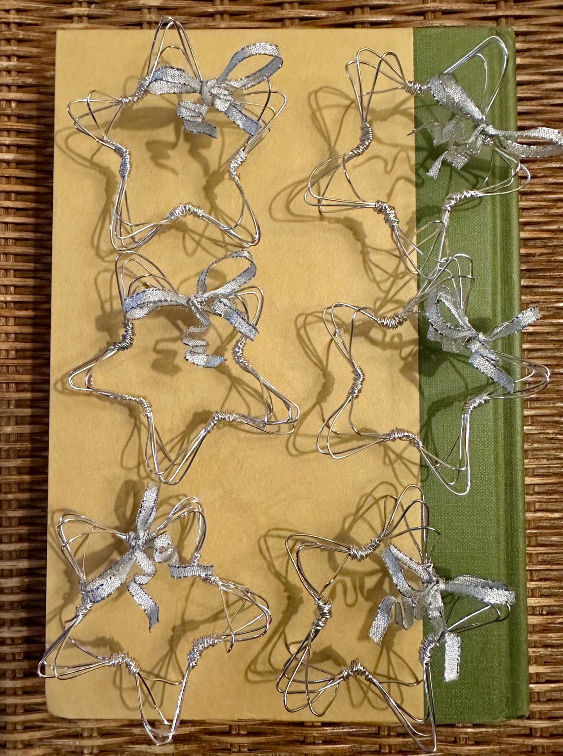 SILVER -copper Wire Star Ornaments - Set of 6 - Etsy