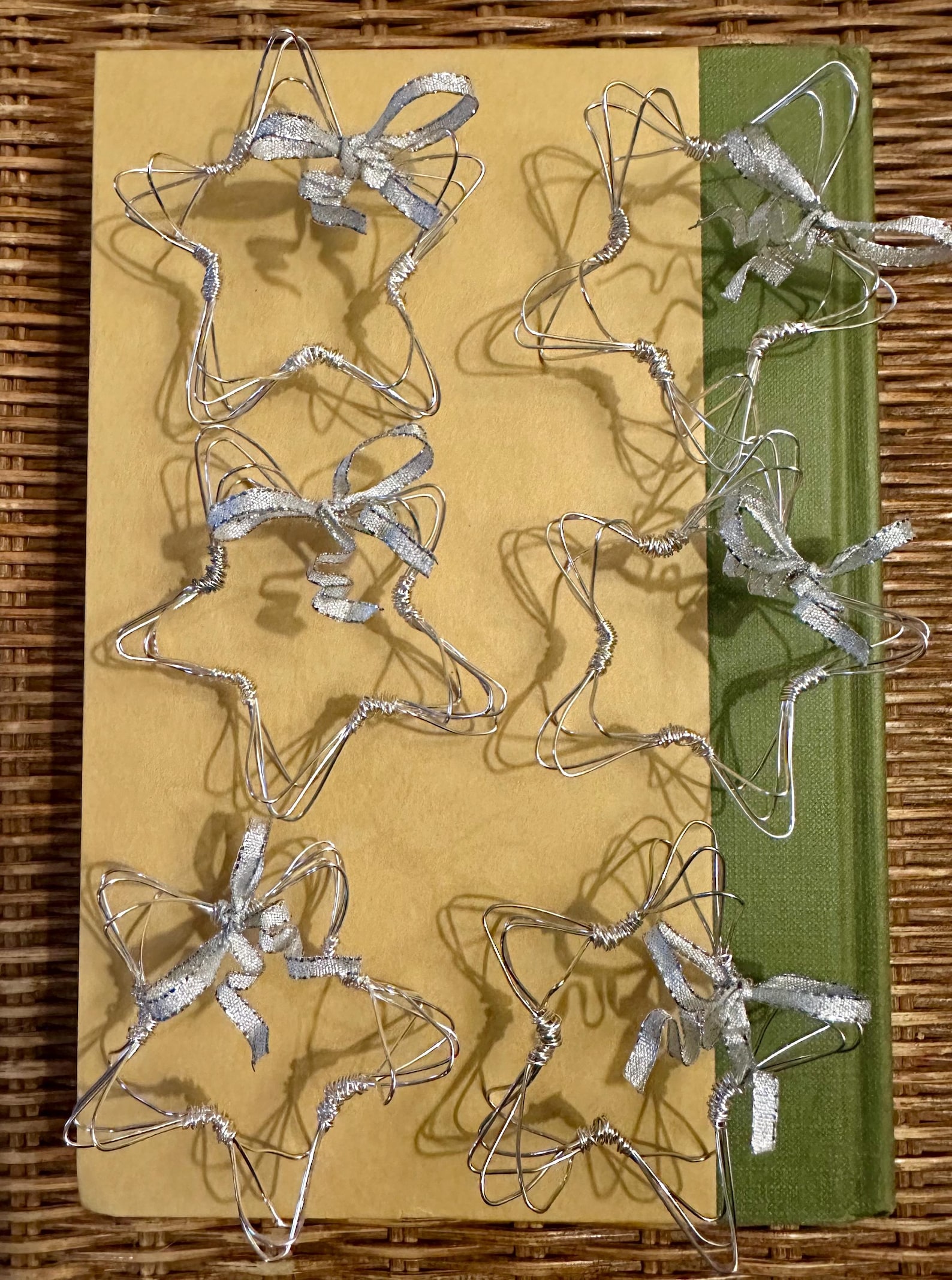 SILVER -copper Wire Star Ornaments - Set of 6 - Etsy