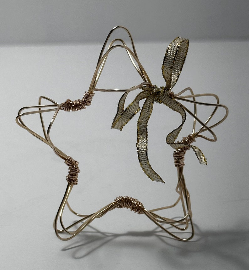 Gold -copper Wire Star Ornaments - Set of 6 - Etsy