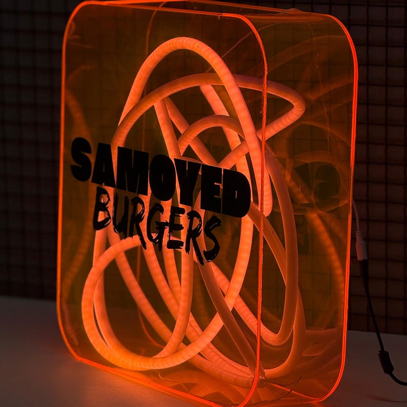 Custom Orange Acrylic Lightbox | Handmade LED Sign for Cafes, Bars ...