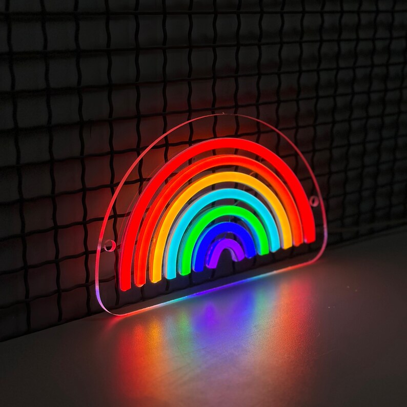 Neon Rainbow Light, LED Rainbow Wall Decor, Acrylic Night Light, Gift ...