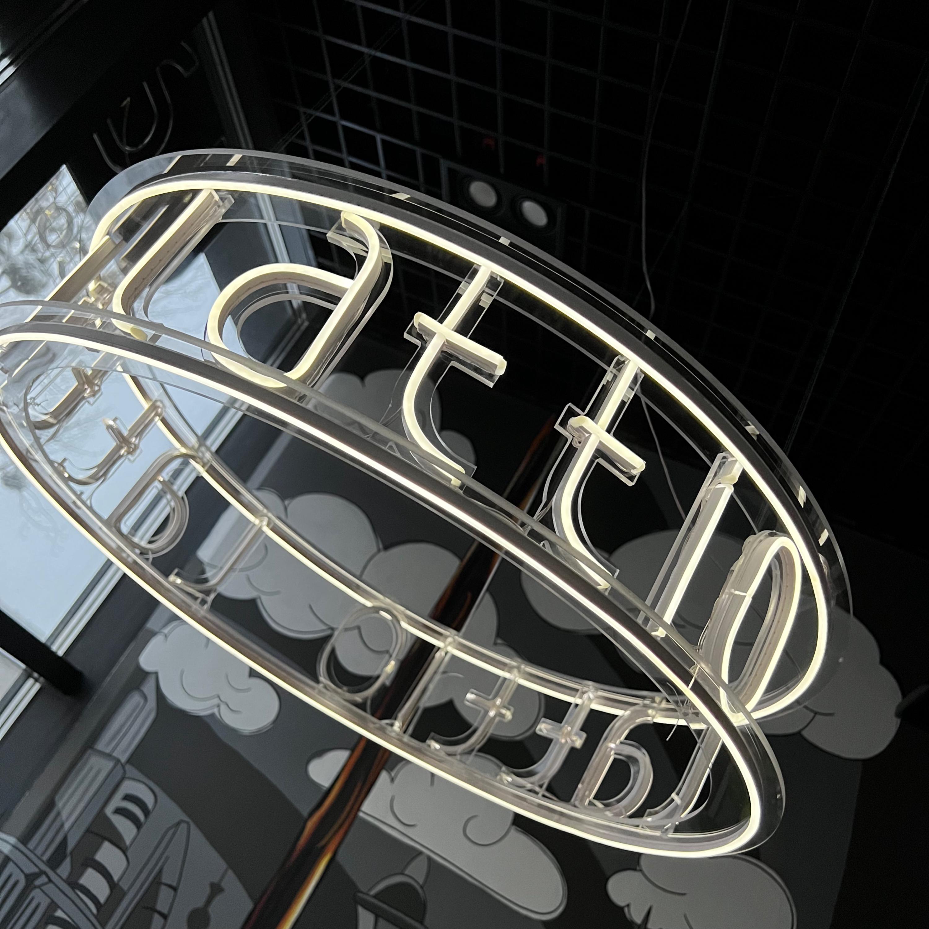 Neon Chandelier, Bar Ceiling Light, Restaurant Chandelier, Custom LED ...