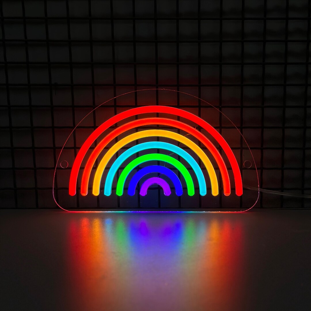 Rainbow Neon Light, LED Wall Decor, Colorful Room Accent, Modern Neon ...