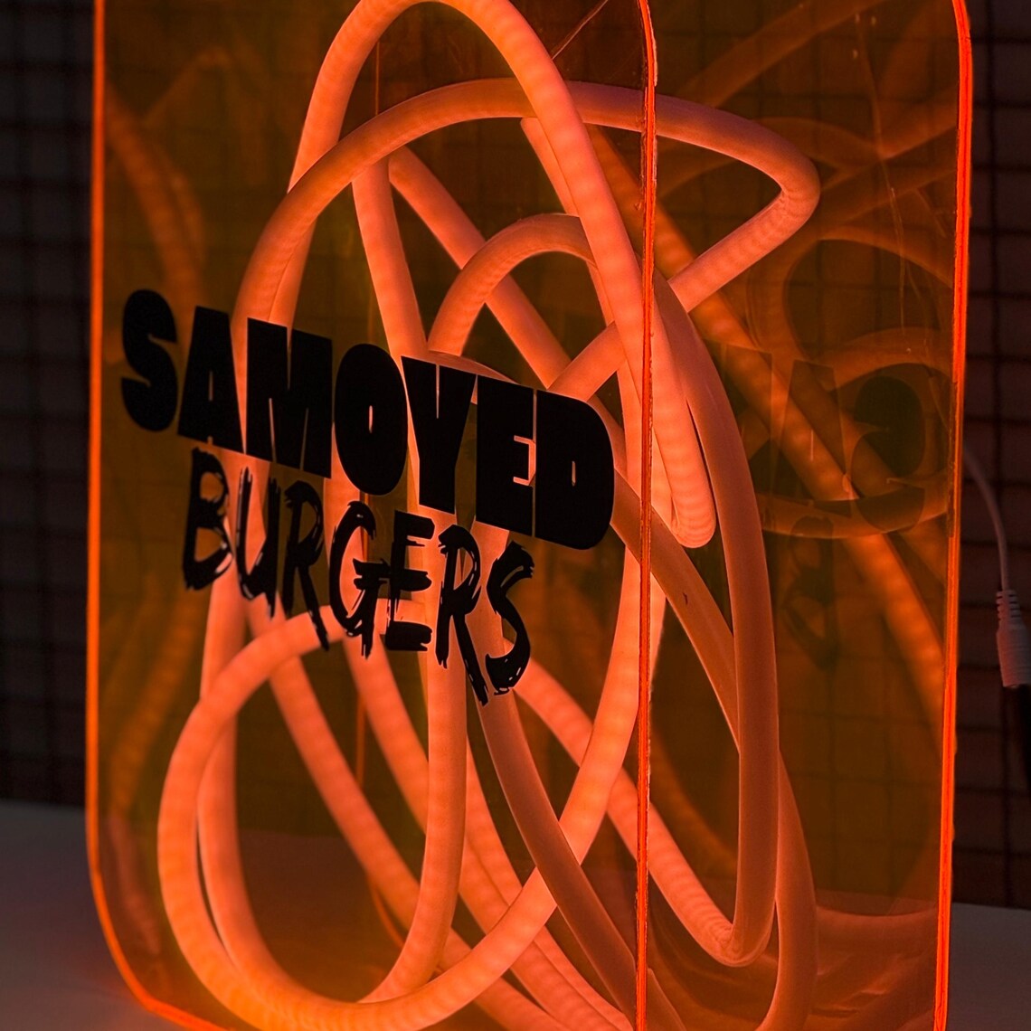 Custom Orange Acrylic Lightbox | Handmade LED Sign for Cafes, Bars ...