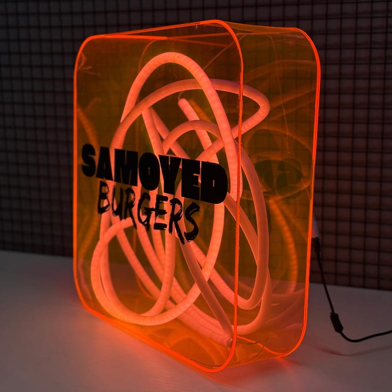 Custom Orange Acrylic Lightbox | Handmade LED Sign for Cafes, Bars ...