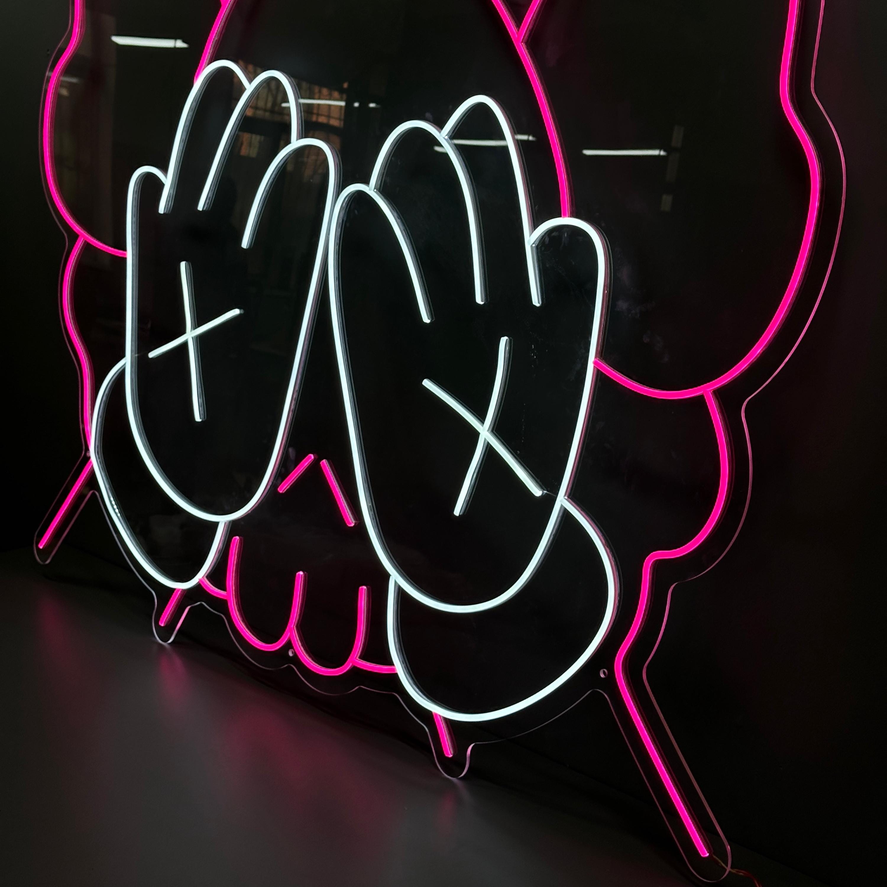 Kaws Led Neon Sign, Gamer Room Decor, Retro Led Neon, Handmade Gift ...