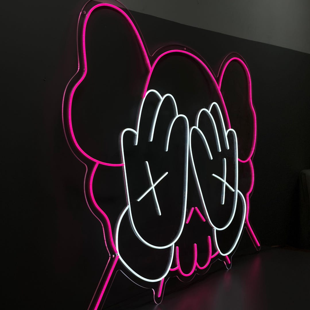 Kaws Led Neon Sign, Gamer Room Decor, Retro Led Neon, Handmade Gift ...