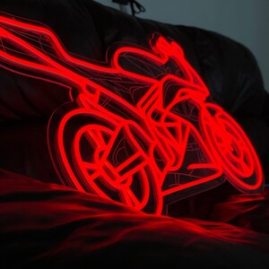 Motorcycle Neon Sign, RGB Wall Light, Garage Room Decor, Biker Neon ...