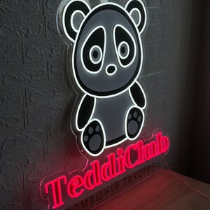 Panda Neon Sign, Custom LED Sign, Panda LED Sign, Kids Room Decor ...