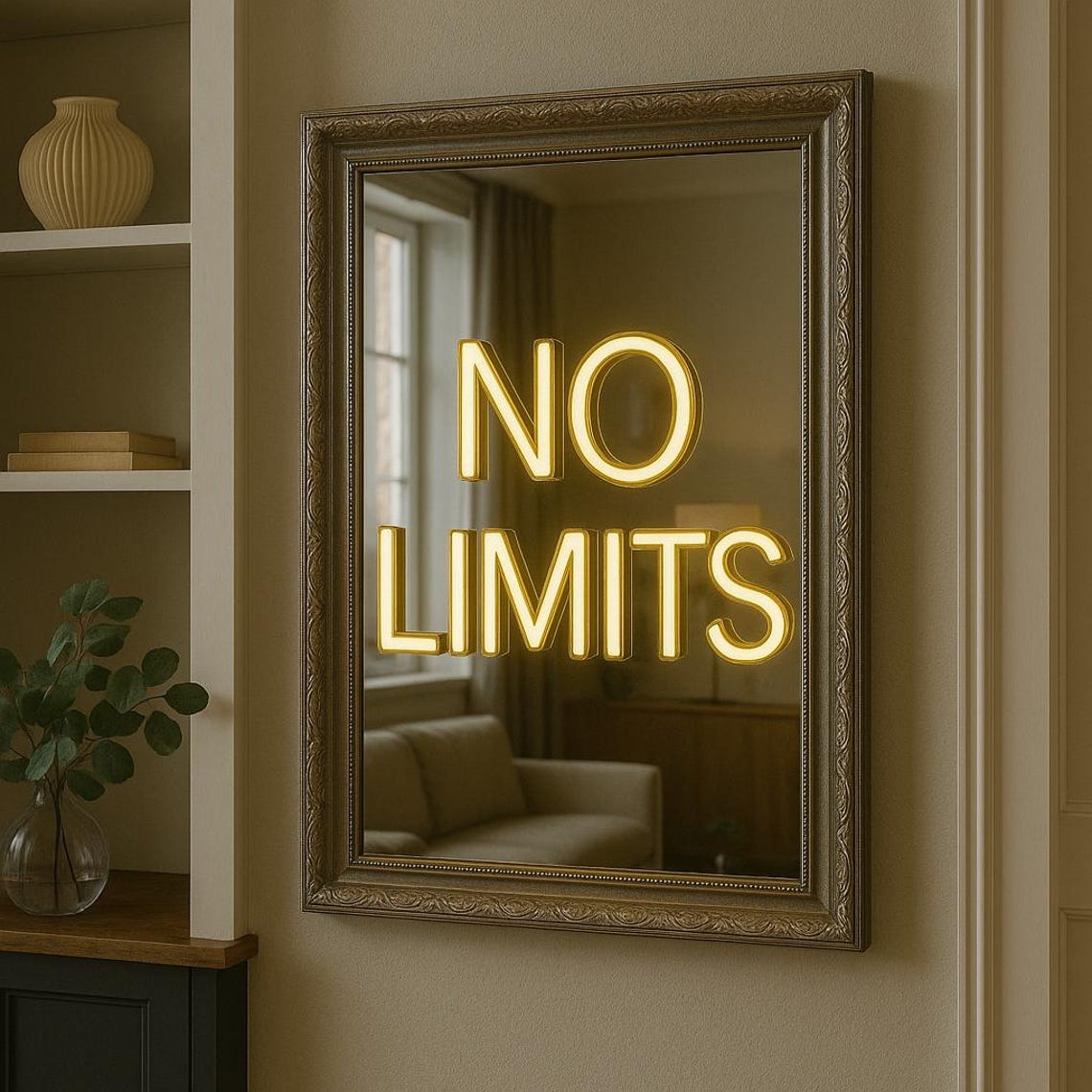 Mirror Neon Sign – Motivational Pop Art, Neon Poster, Wall Decor for ...