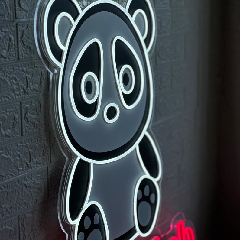 Panda Neon Sign, Custom LED Sign, Panda LED Sign, Kids Room Decor ...