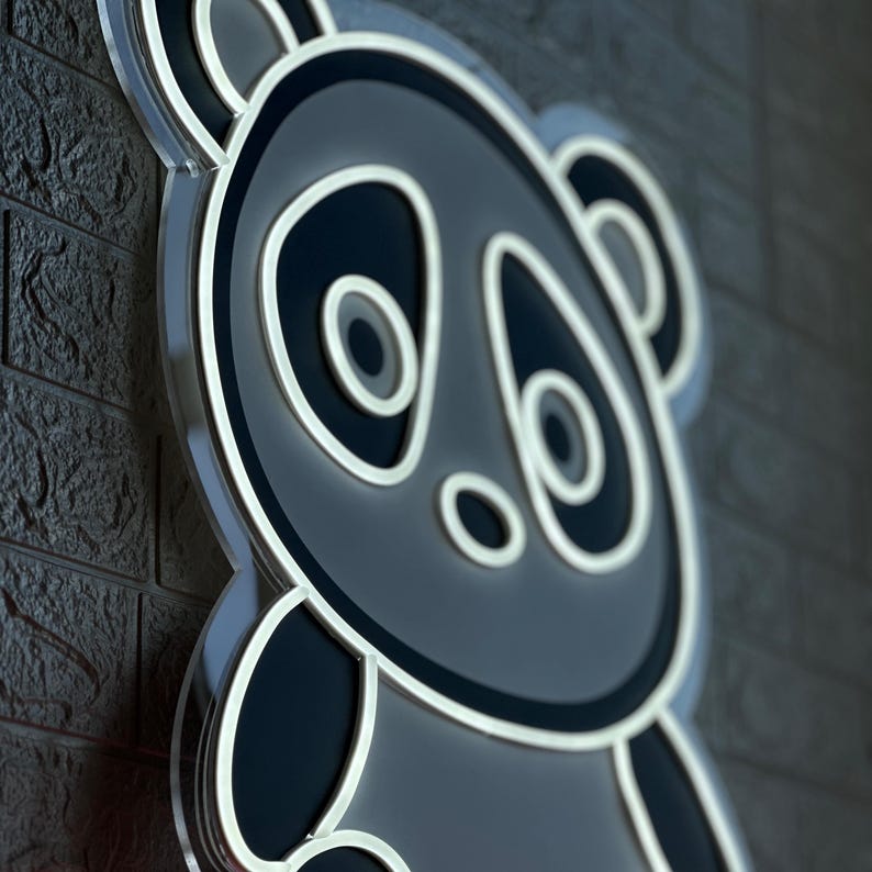 Panda Neon Sign, Custom LED Sign, Panda LED Sign, Kids Room Decor ...