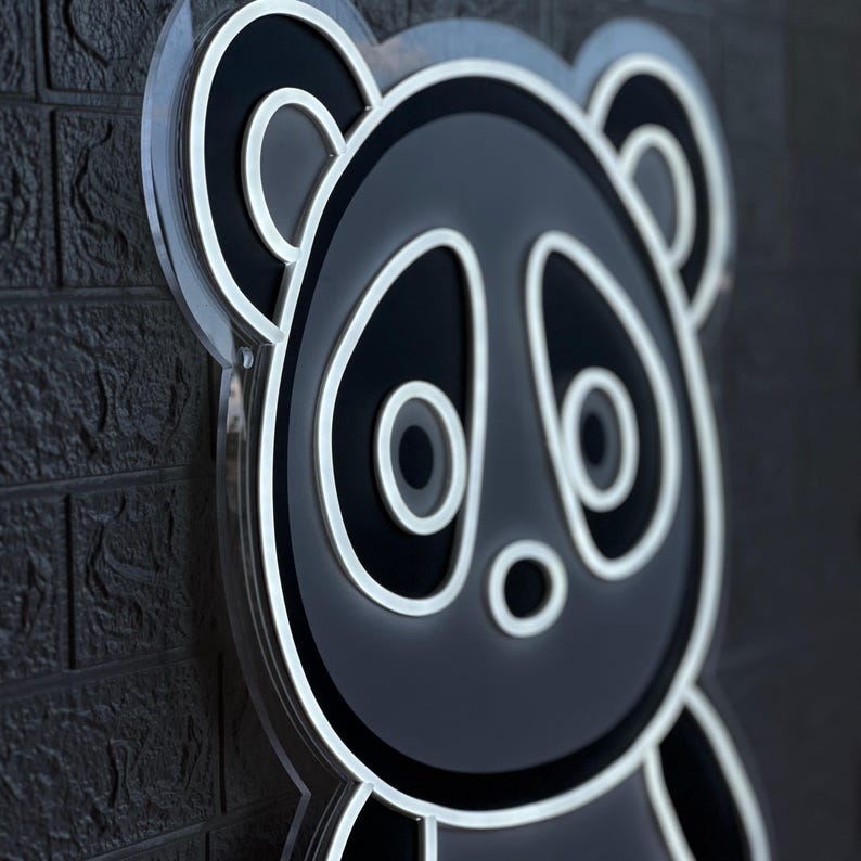 Panda Neon Sign, Custom LED Sign, Panda LED Sign, Kids Room Decor ...