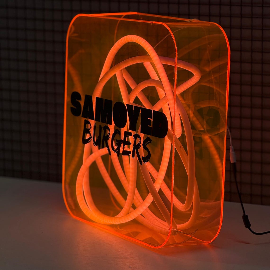 Custom Orange Acrylic Lightbox | Handmade LED Sign for Cafes, Bars ...