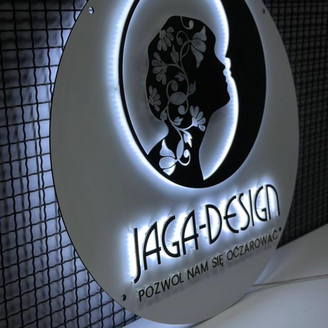 Custom Round LED Logo Sign for Business | Backlit Acrylic Wall Sign ...