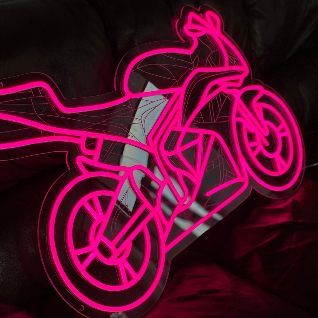 Motorcycle Neon Sign, RGB Wall Light, Garage Room Decor, Biker Neon ...