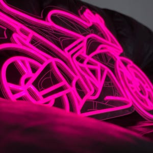 Motorcycle Neon Sign, RGB Wall Light, Garage Room Decor, Biker Neon ...