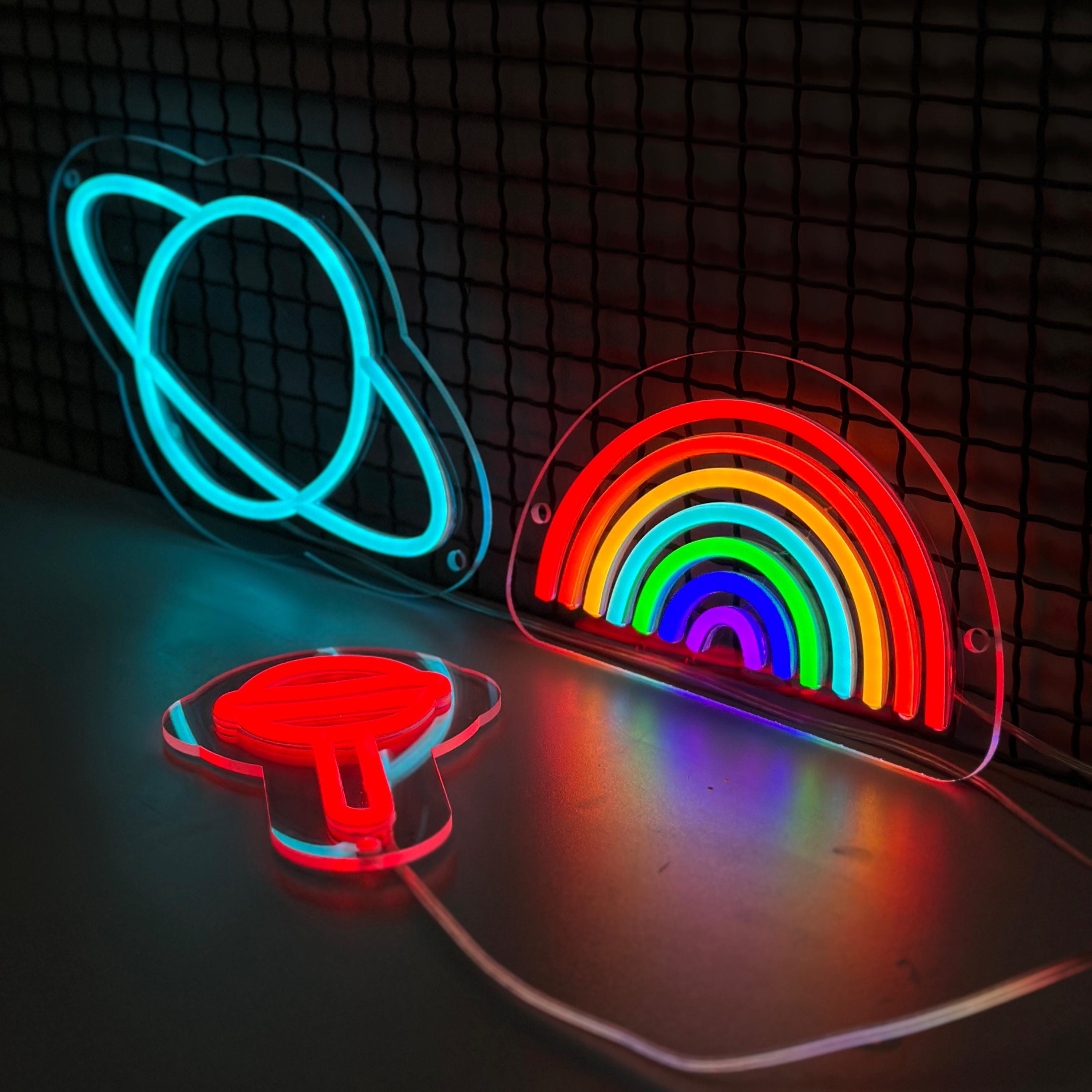 Rainbow Neon Light, LED Wall Decor, Colorful Room Accent, Modern Neon ...