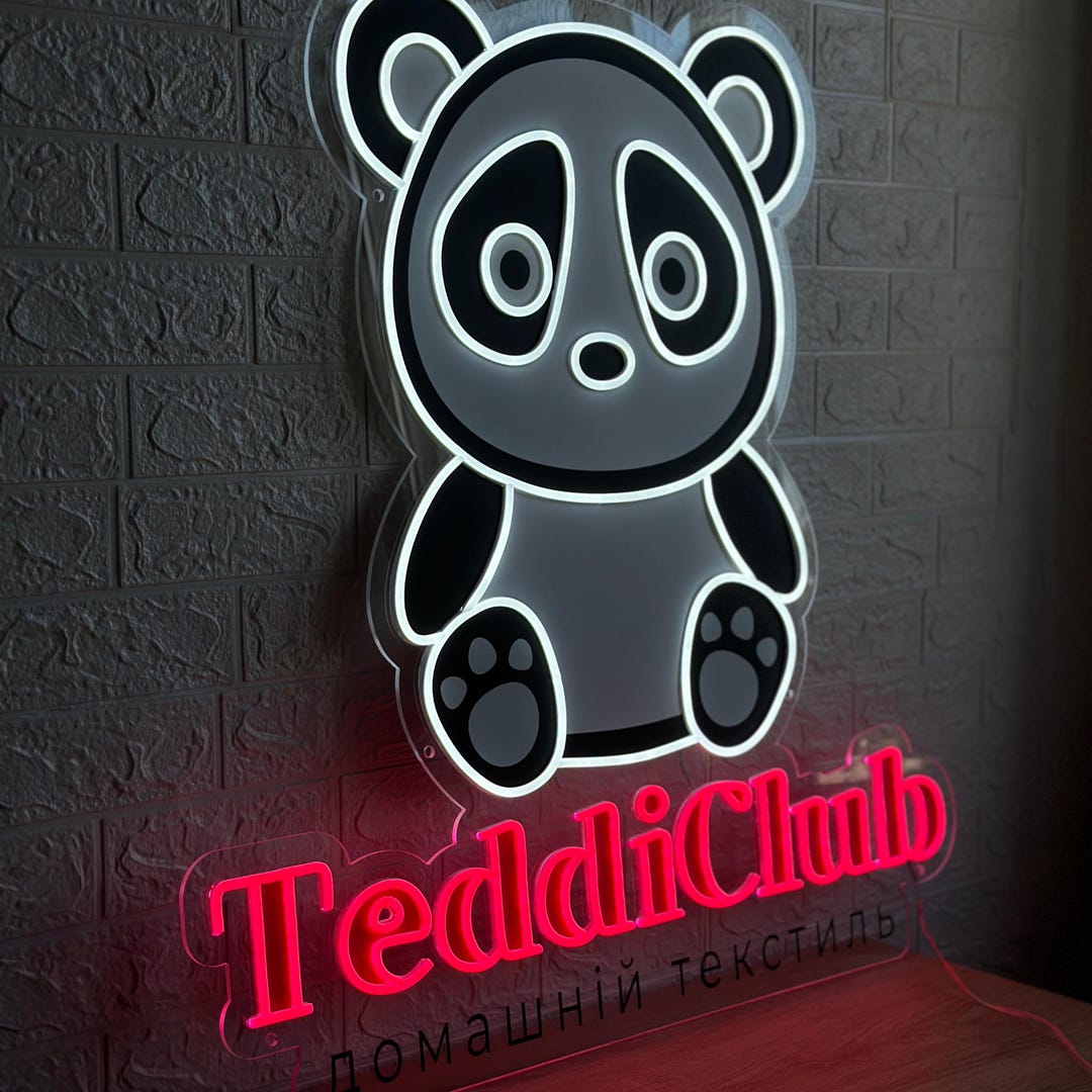 Panda Neon Sign, Custom LED Sign, Panda LED Sign, Kids Room Decor ...