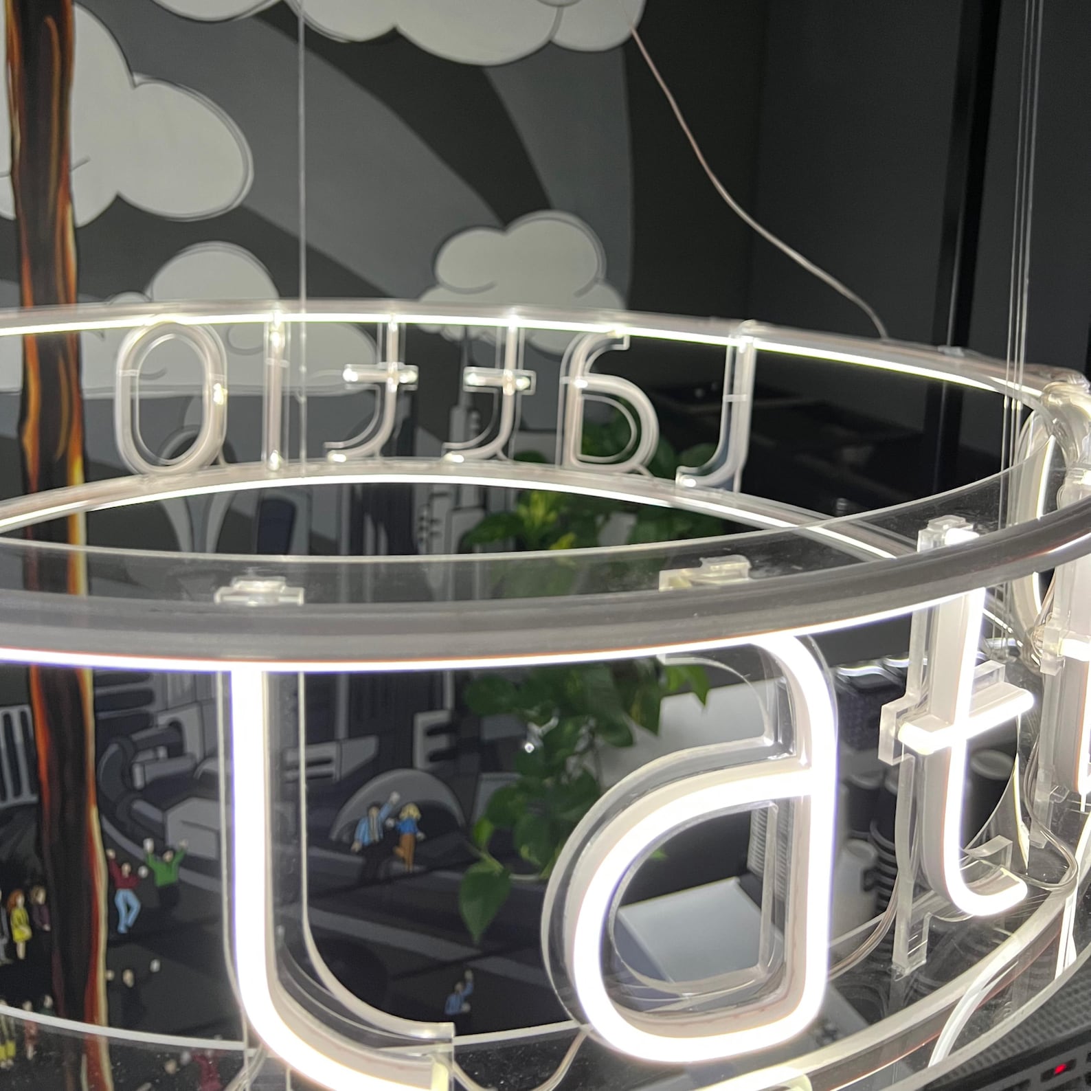 Neon Chandelier, Bar Ceiling Light, Restaurant Chandelier, Custom LED ...