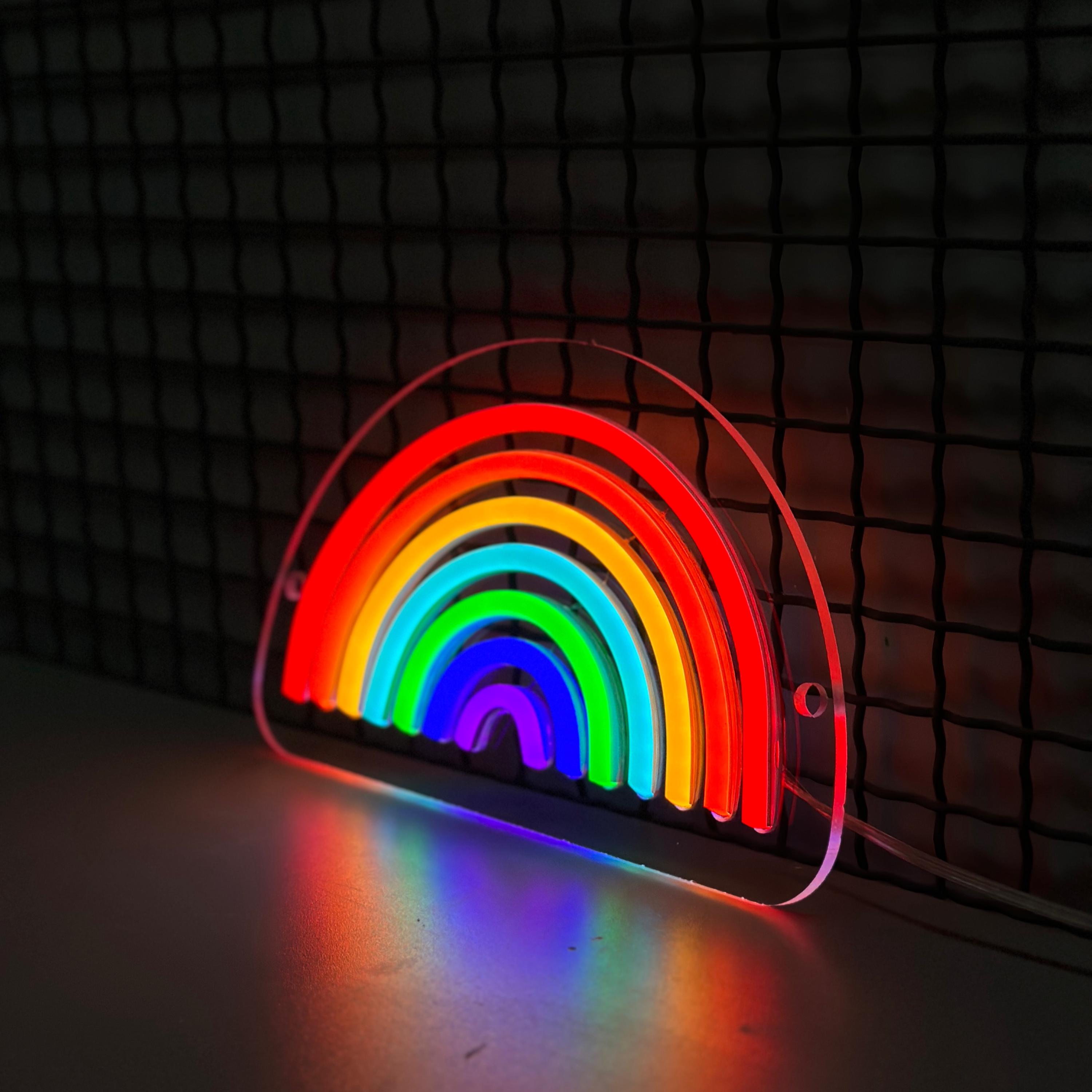 Neon Rainbow Light, LED Rainbow Wall Decor, Acrylic Night Light, Gift ...